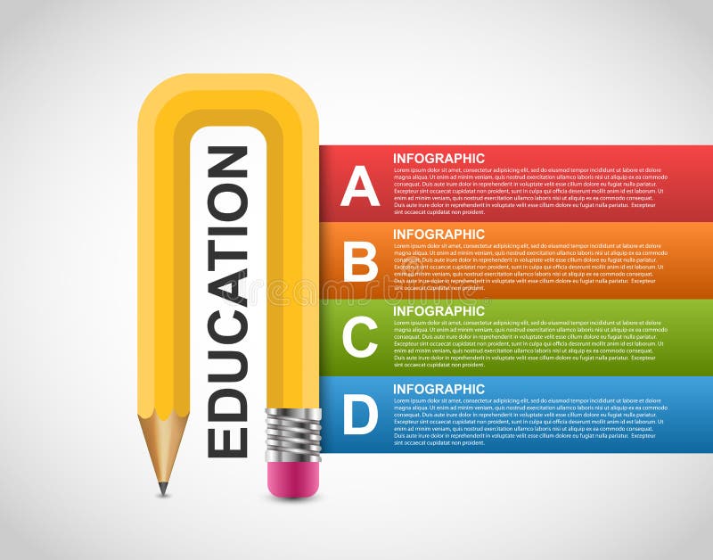 Education Pencil Option Infographics Design Template. Stock Vector ...