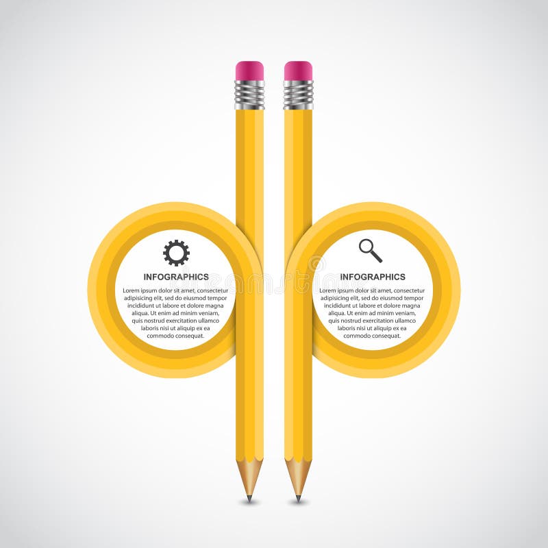 Education Pencil Option Infographics Design Template. Stock Vector ...
