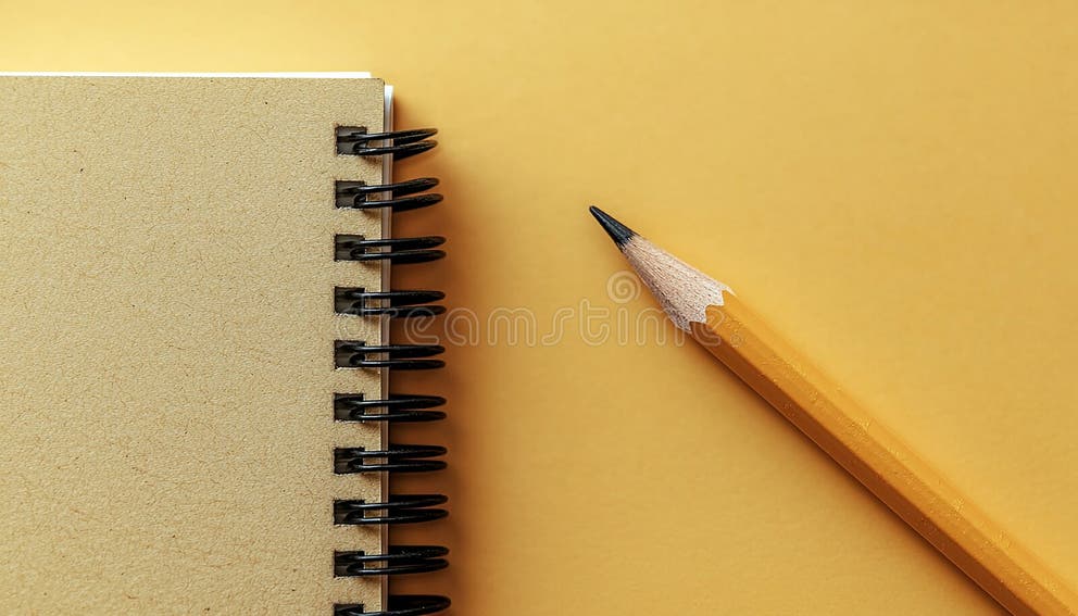 Education Pencil Paper Wood Table Note Pad Book Office Generated by AI ...