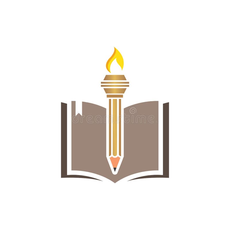 Education Pencil Torch Icon Illustration Vector Stock Vector ...