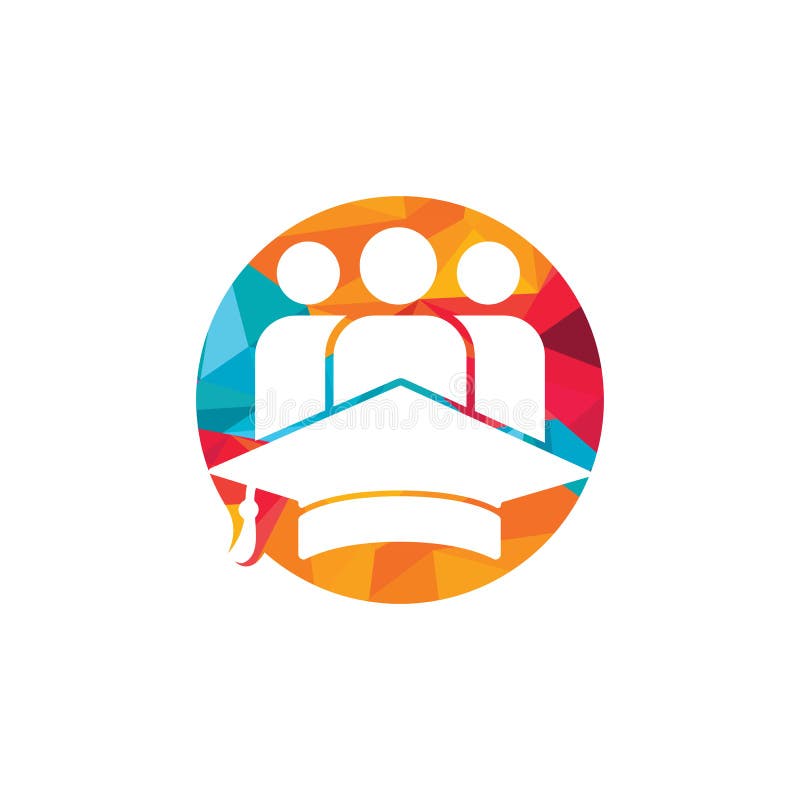 Education People Vector Logo Design Template. Graduation Cap and People ...