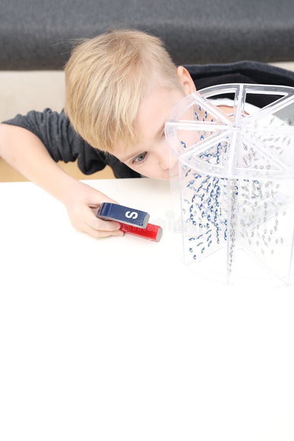 Education. Physical Lab. Experience of Magnetic Field. Stock Photo ...