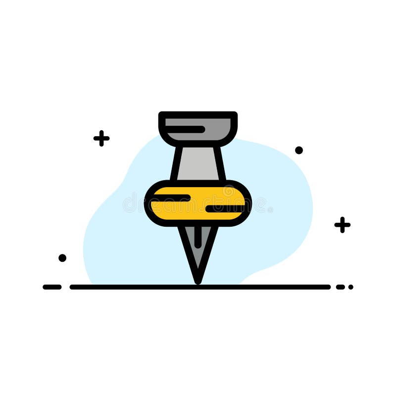 Education, Pin, Marker Business Flat Line Filled Icon Vector Banner ...