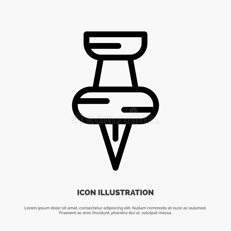 Education, Pin, Marker Line Icon Vector Stock Vector - Illustration of ...
