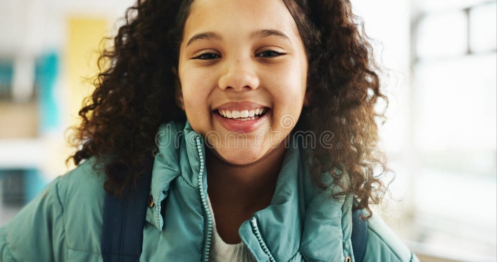 Education, Portrait and Student with Girl in Library for Child ...