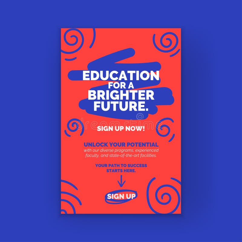 Education Poster Design with Red and Blue Template. Ideal for ...