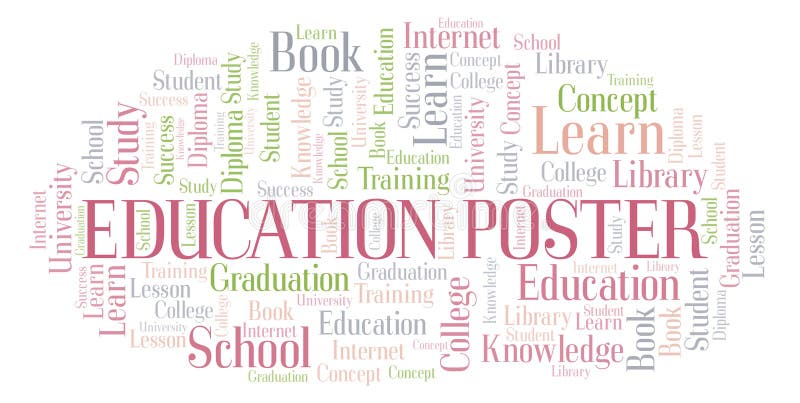 Education Poster Word Cloud. Stock Illustration - Illustration of white ...