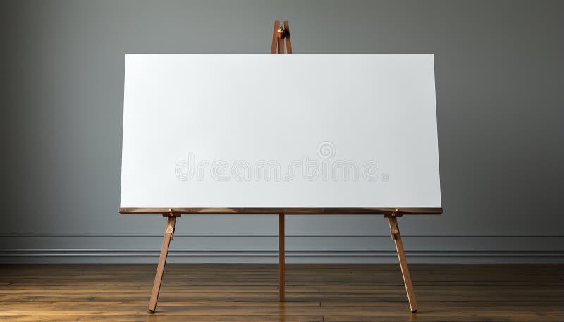 Education Presentation in Classroom Teaching on Wooden Easel with Paper ...