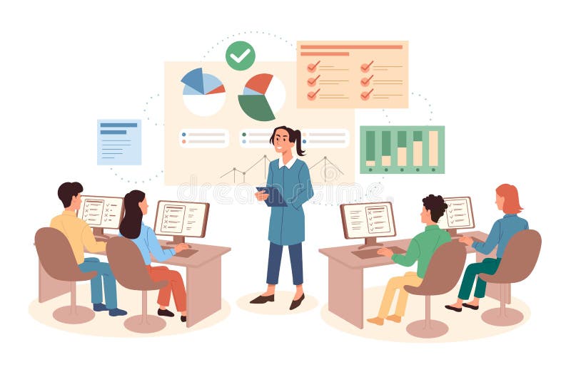 Education process concept stock vector. Illustration of internet ...