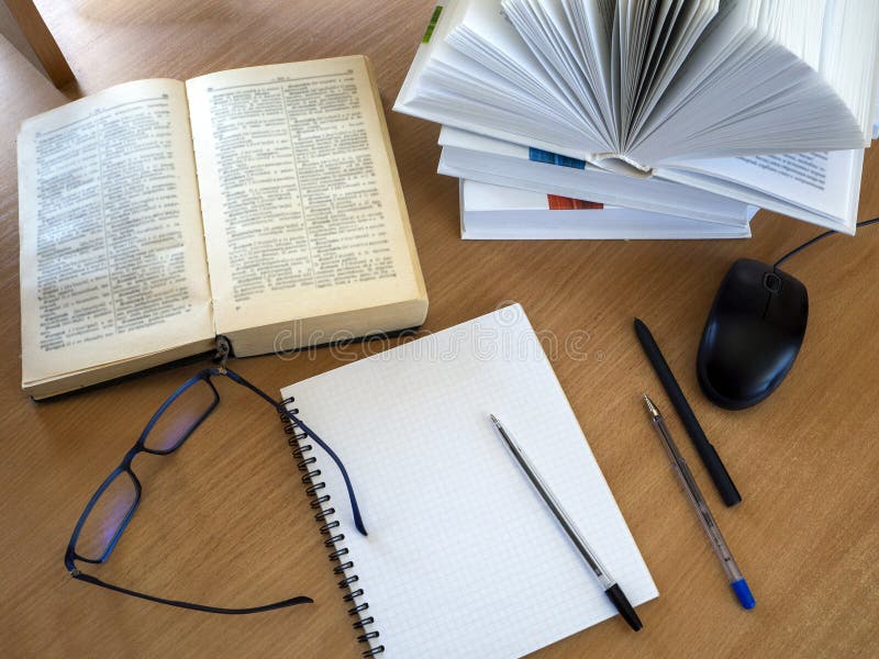 Education Process. Reading Monographs, Scientific Literature, Note ...