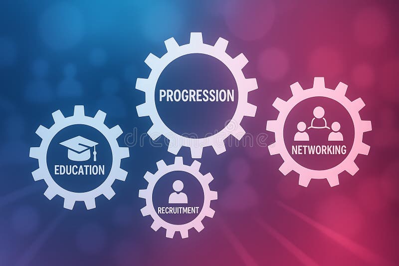 Education Progression Recruitment and Networking Illustrated by ...