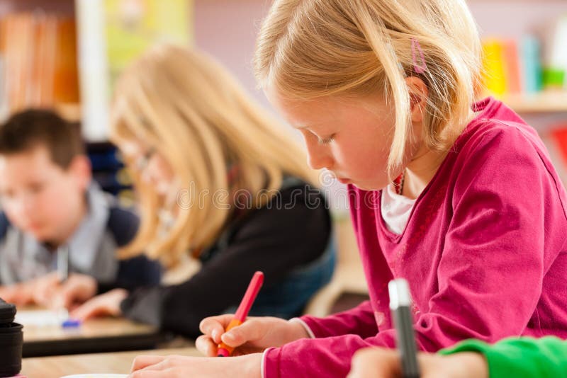 Education - Pupils at School Doing Homework Stock Image - Image of ...