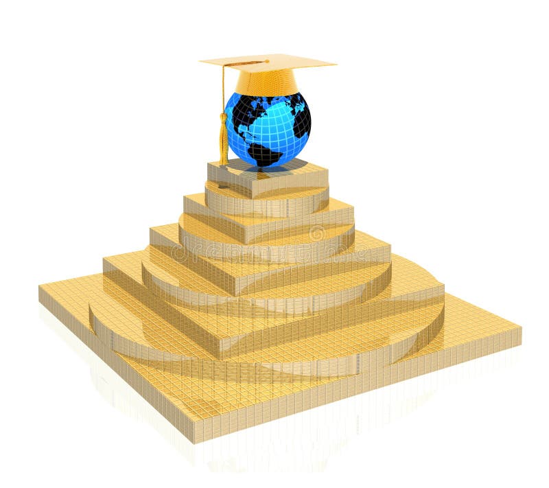 Education pyramid stock illustration. Illustration of graduation - 2937302