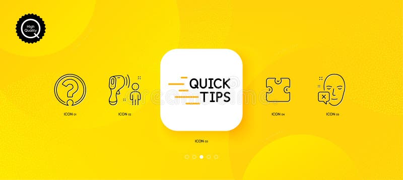 Education, Question Mark and Electronic Thermometer Minimal Line Icons ...