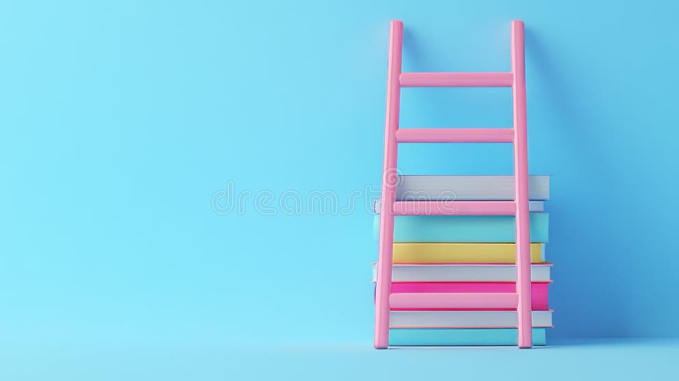 Education is Represented by a Ladder Reaching a Stack of Books ...