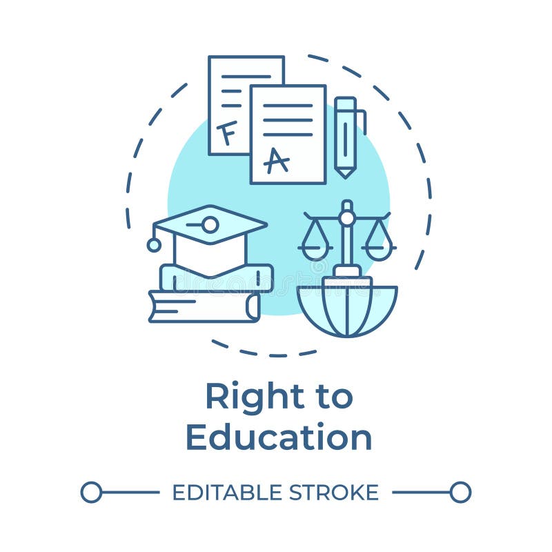 Education Right Soft Blue Concept Icon Stock Vector - Illustration of ...