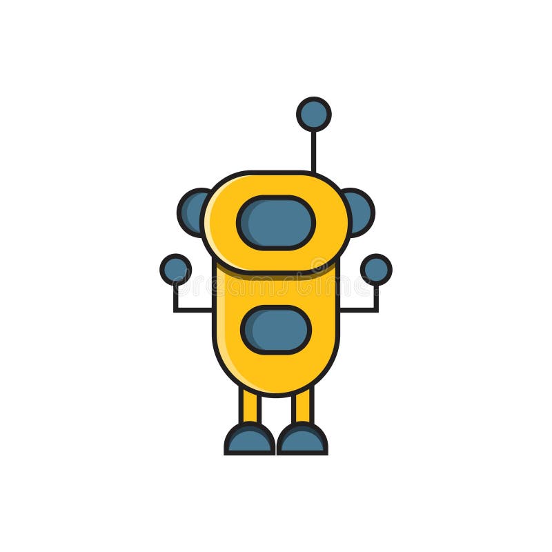 Education Robot Icon Logo Design Stock Vector - Illustration of cute ...