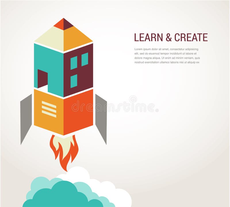 Education Rocket, Online Learning, Concept Stock Vector - Illustration ...