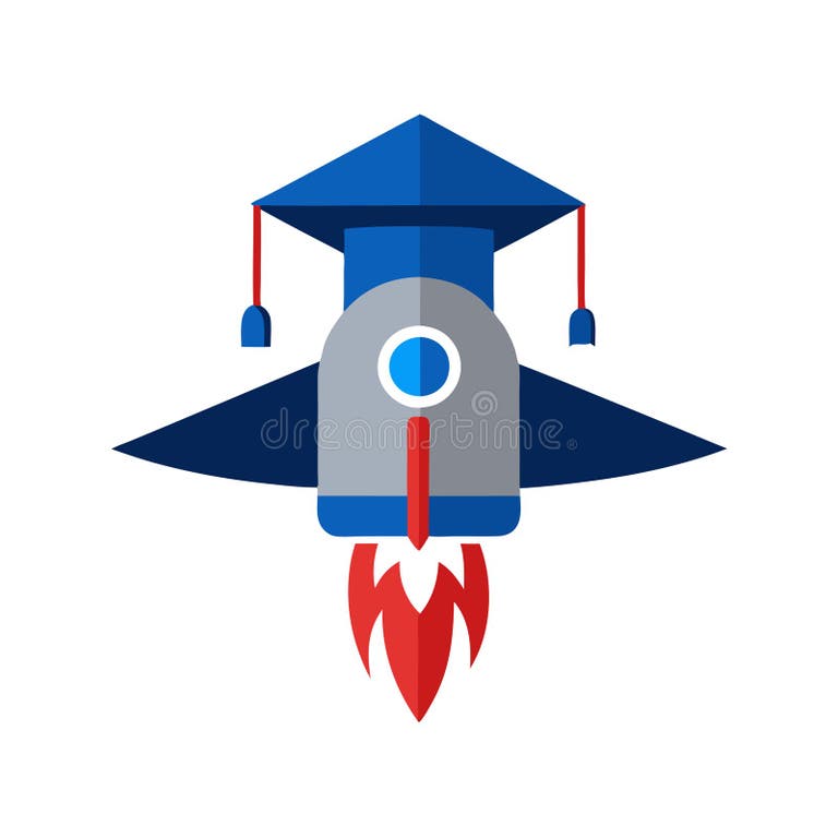 Education Rocket Ship: Learning Launching Students into Bright Futures Illustration Stock Vector ...