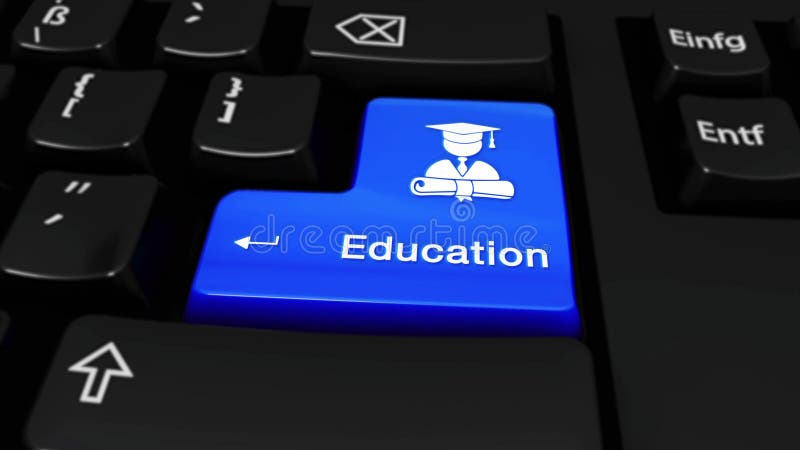Education Round Motion on Computer Keyboard Button. Stock Video - Video ...