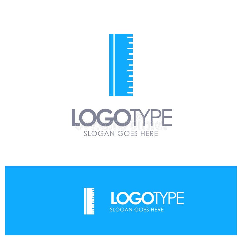 Education, Ruler, School Blue Solid Logo with Place for Tagline Stock ...