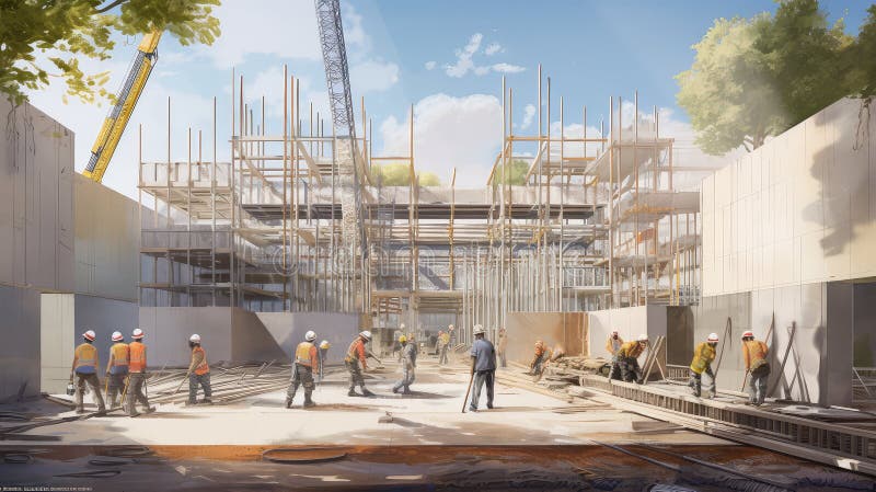 Education School Building Construction Stock Illustration ...