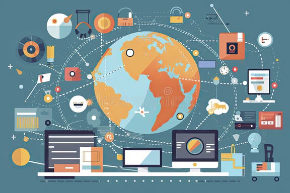 Education School Computer Network Technology Concept,vector ...