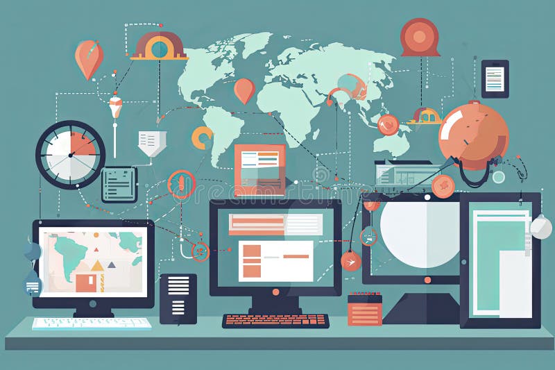 Education School Computer Network Technology Concept,vector ...