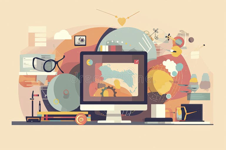 Education School Computer Network Technology Concept,vector ...