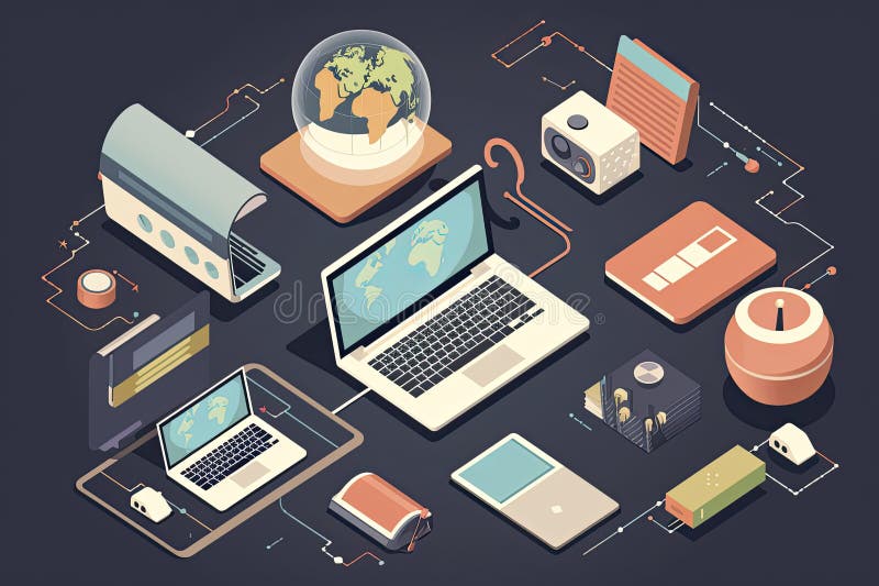 Education School Computer Network Technology Concept,vector ...