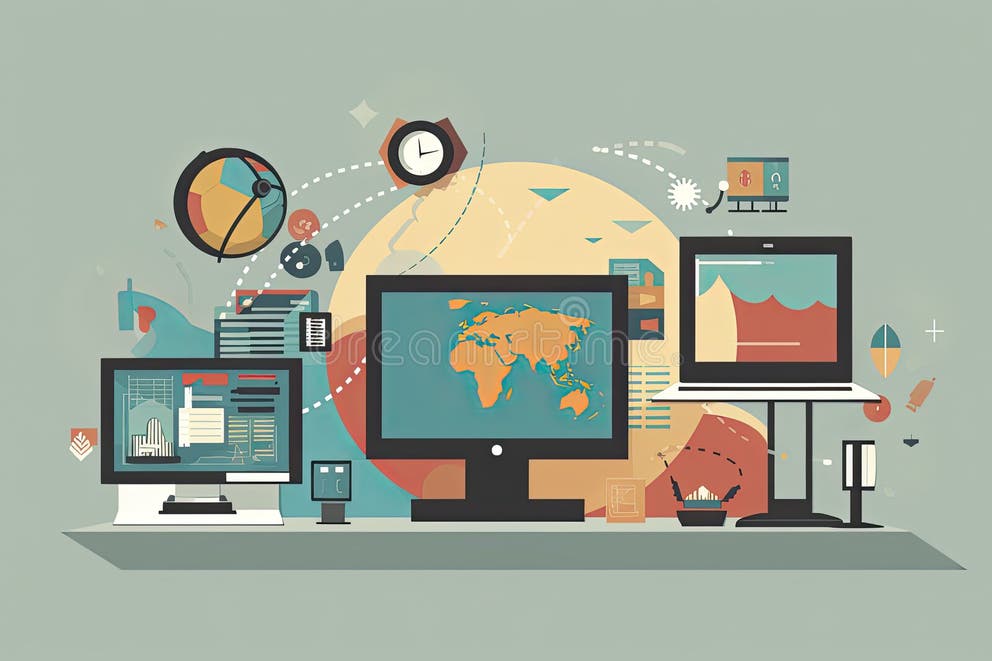 Education School Computer Network Technology Concept,vector ...