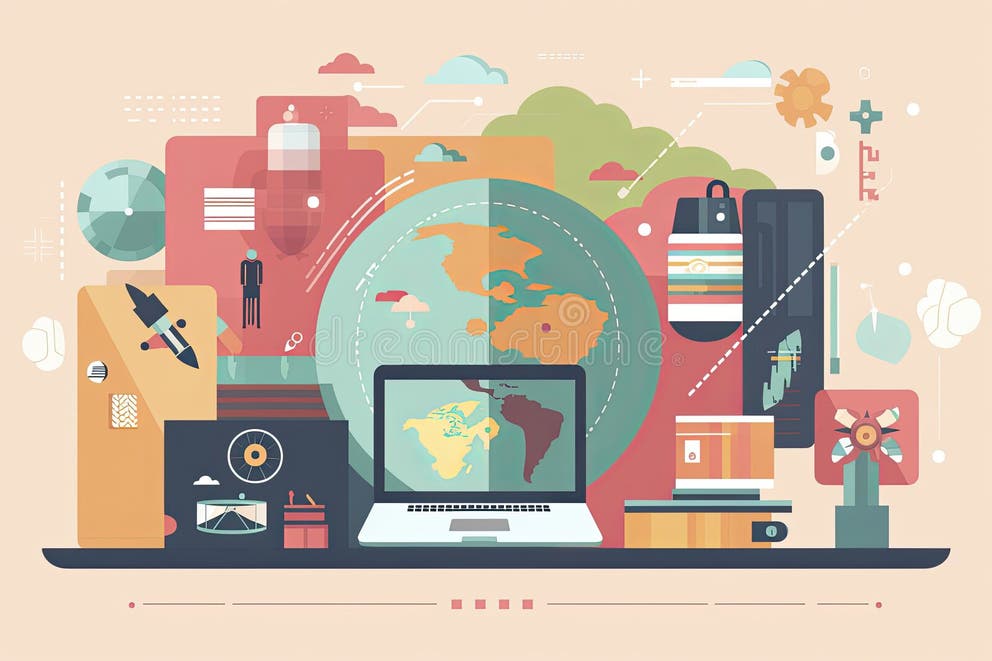 Education School Computer Network Technology Concept,vector ...