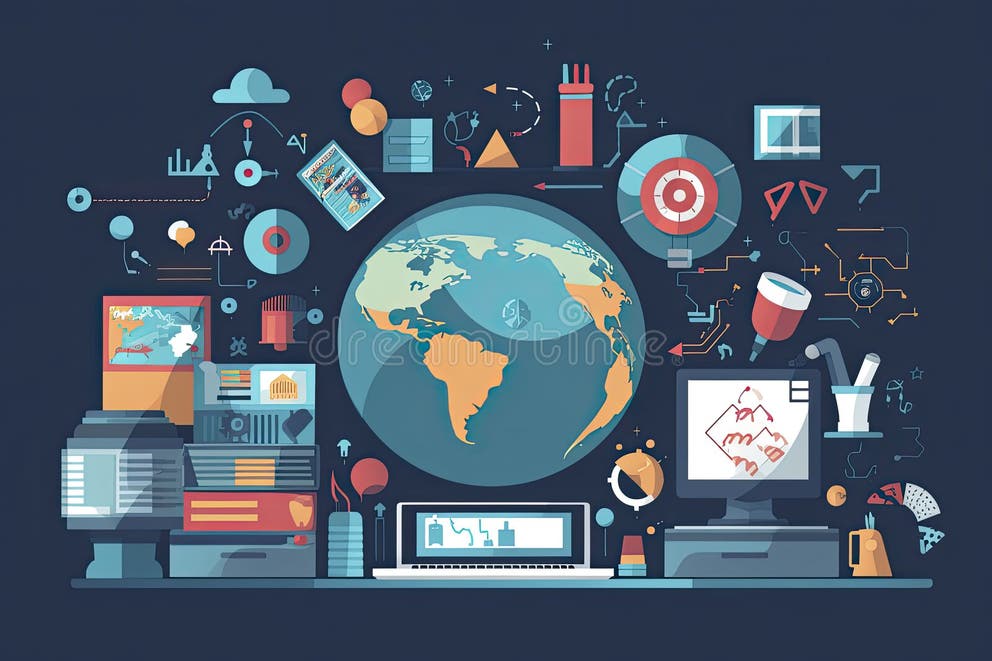 Education School Computer Network Technology Concept,vector ...