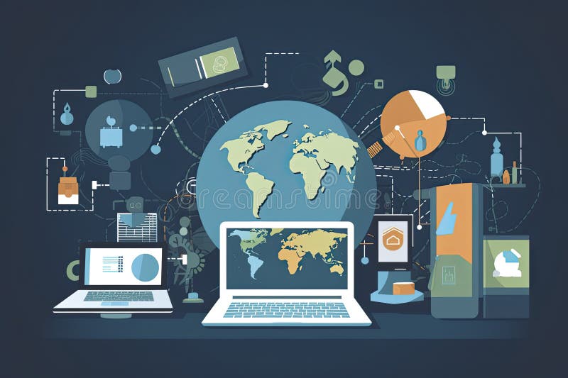 Education School Computer Network Technology Concept,vector ...