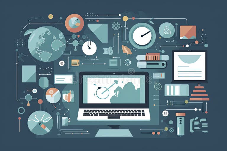 Education School Computer Network Technology Concept,vector ...