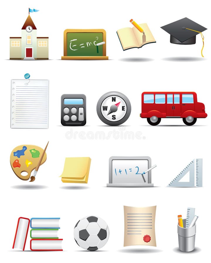 Education and School Icon Set -- Premium Series Stock Vector ...