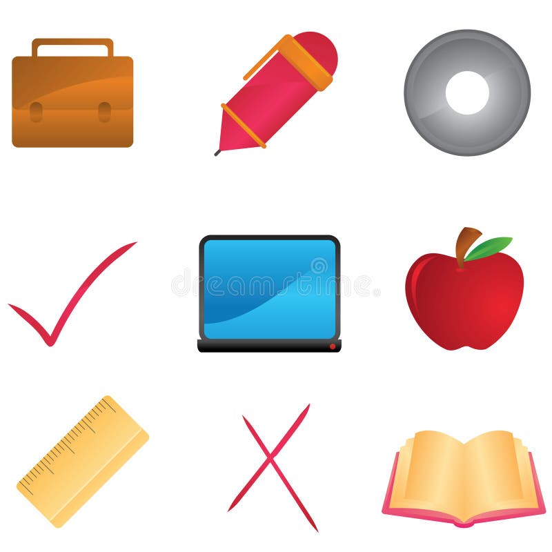 School Set. Set of Different School Items Stock Vector - Illustration ...