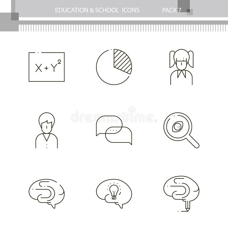 Education and School Outline Icon Collection Stock Vector ...