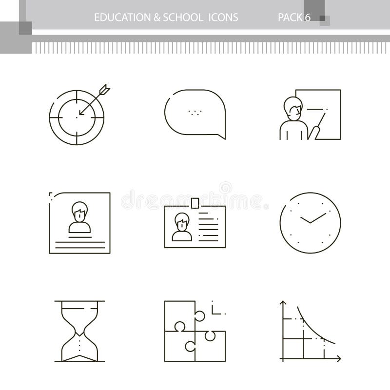 Education and School Outline Icon Collection Stock Vector ...