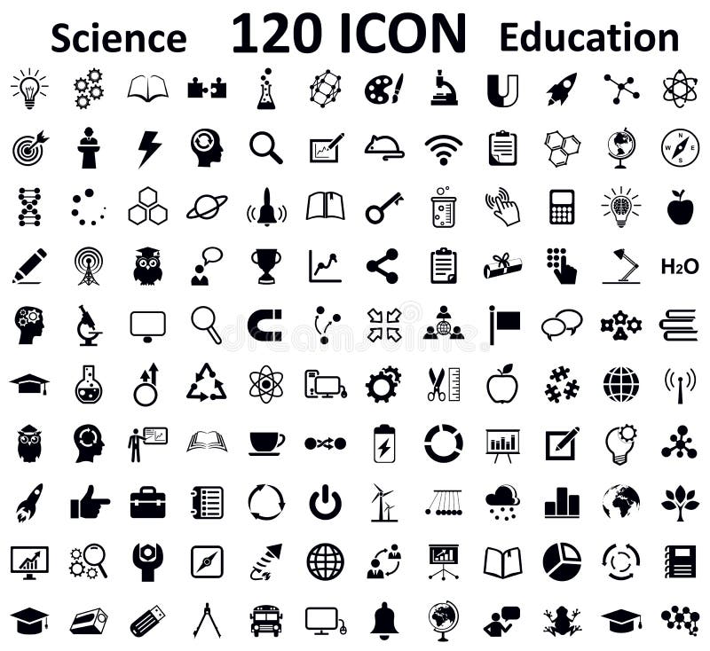 Science & education icons stock vector. Illustration of emblem - 10522501