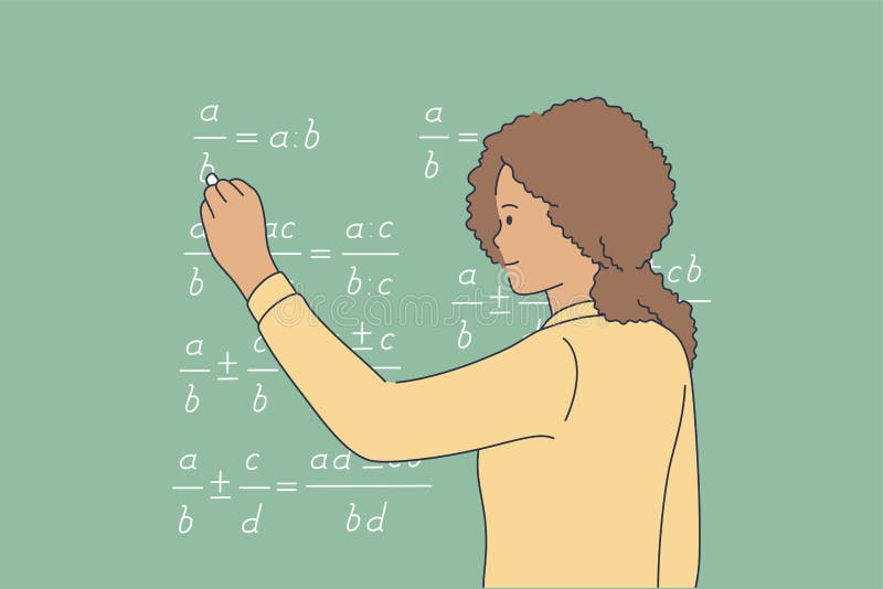 Girl Solving Math Problem School Stock Illustrations – 24 Girl Solving ...
