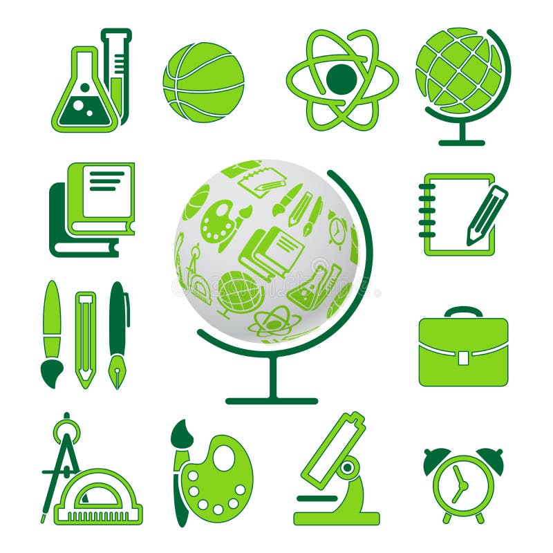 Education School Symbol Vector Collection Stock Vector - Illustration ...