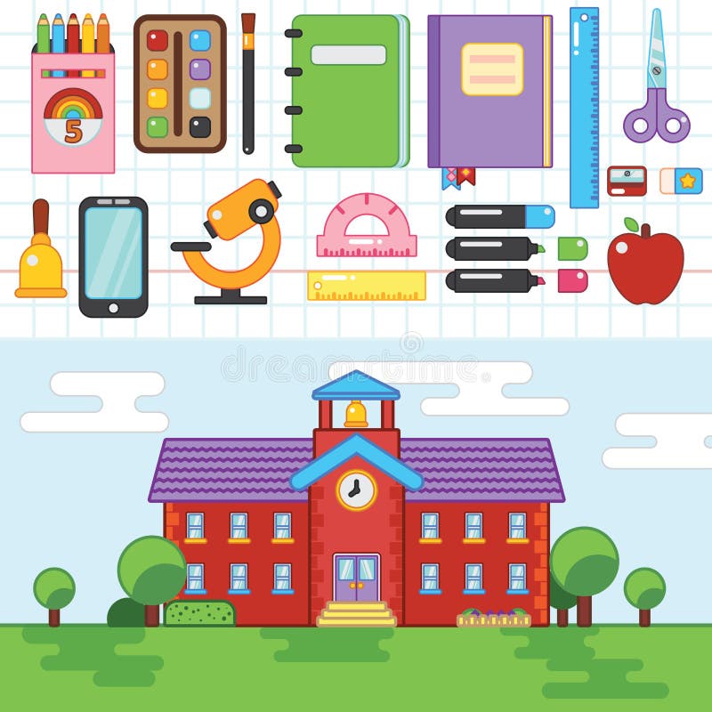 Education. School. University. Flat Illustration Esp10 Stock ...