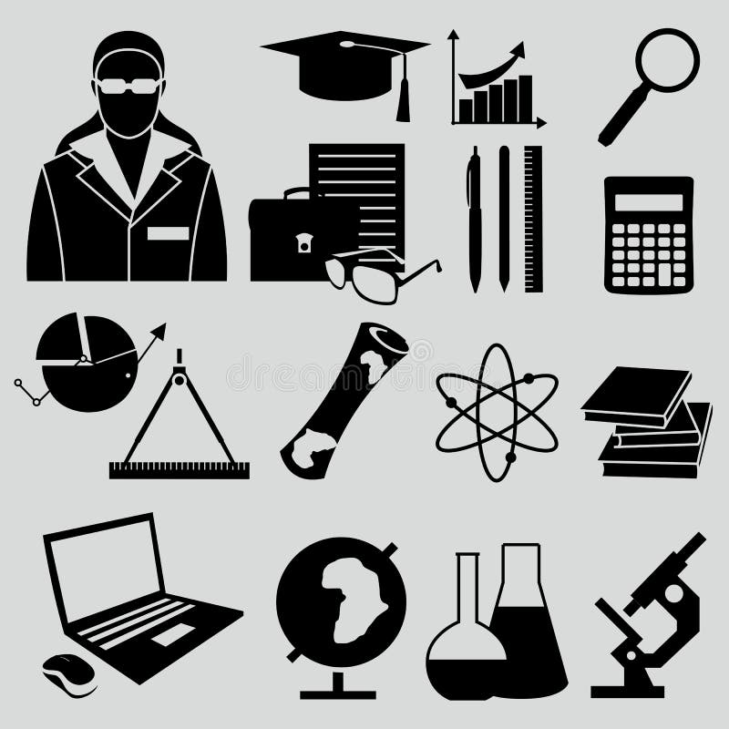 Education School University Learning Flat Icons Set Stock Vector ...