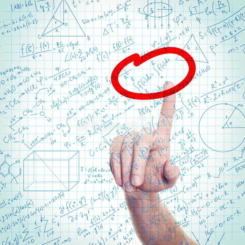 Education or Science Background with Hand and Formulas Stock Photo ...