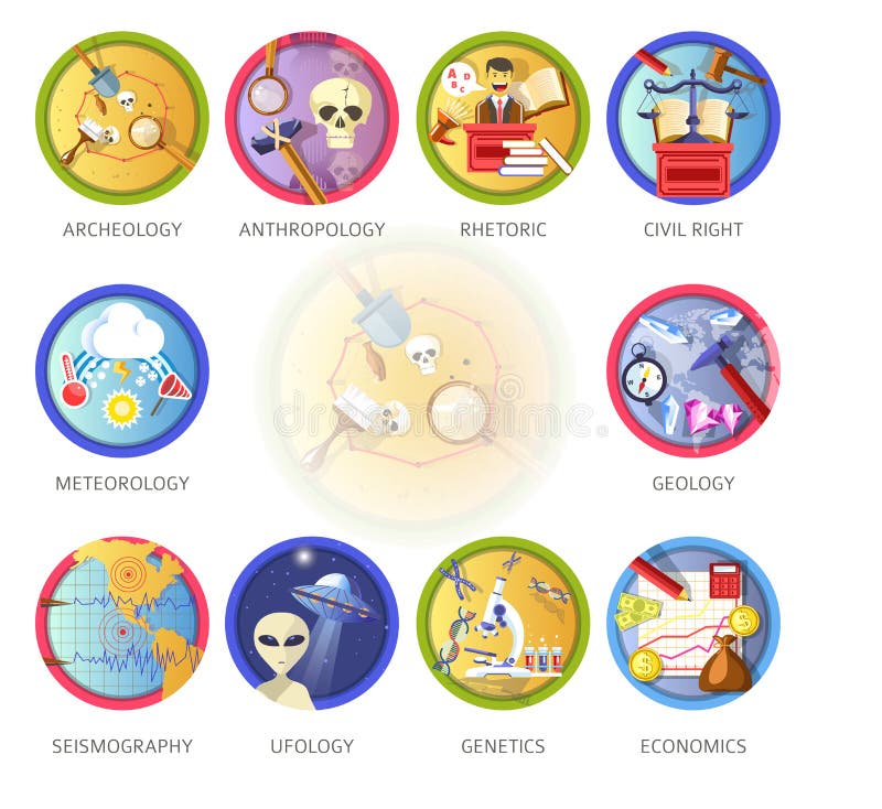 Education and Science Disciplines for School or University Stock Vector ...