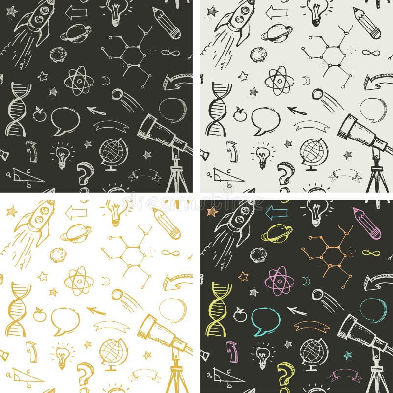 Education, Science Doodles - Seamless Patterns Stock Vector ...