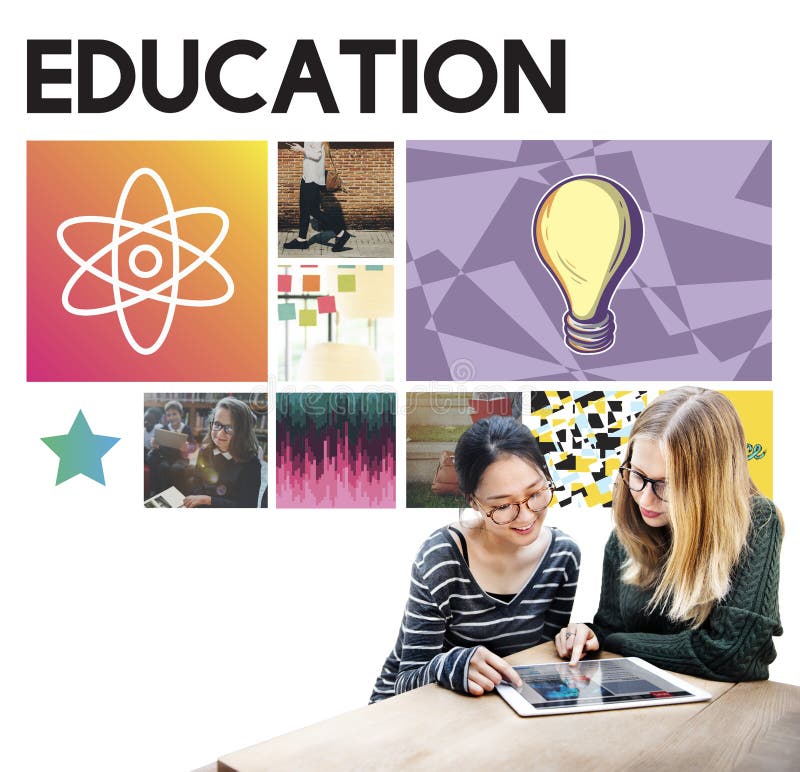 Education Science Physics Graphic Icons Concept Stock Image - Image of ...