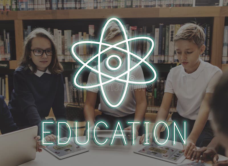 Education Science Physics Graphic Icons Concept Stock Image - Image of ...