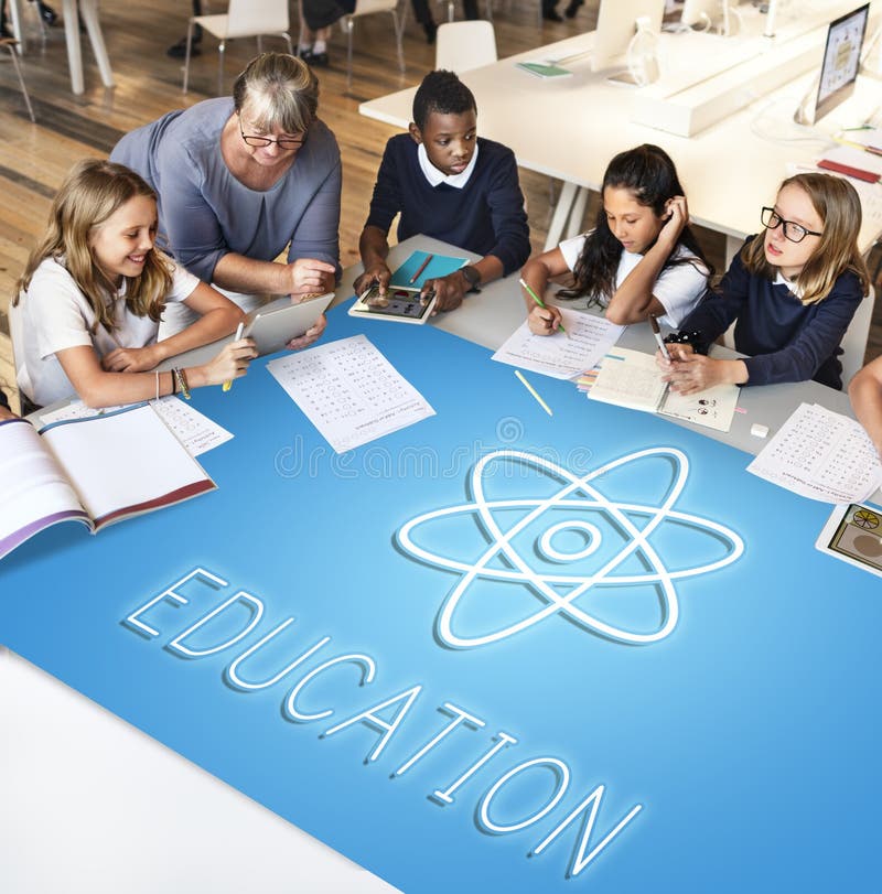 Education Science Physics Graphic Icons Concept Stock Image - Image of ...